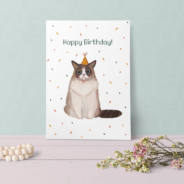Grumpy Cat Card - Etsy