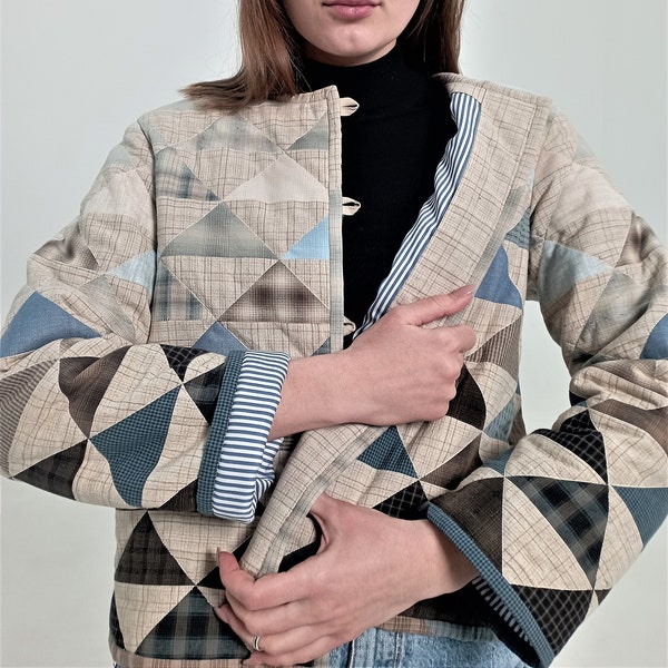 Patchwork Jacket Women - Etsy