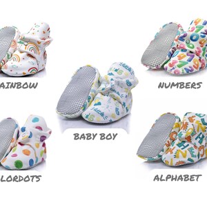 Cotton Baby Booties, Stay on Organic Baby Boots, Cute Baby Shoes, Non ...