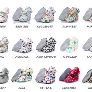 Cotton Baby Booties, Stay on Organic Baby Boots, Cute Baby Shoes, Non ...