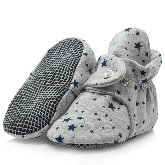 Grey Baby Booties %100 Organic Cotton Baby Booties Anti Skid - Etsy