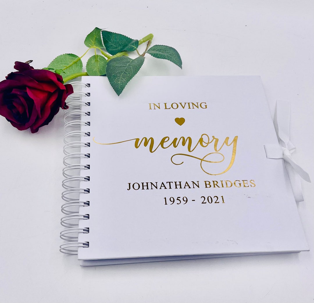 Personalised Memorial in Loving Memory Funeral Guest Book Keepsake ...