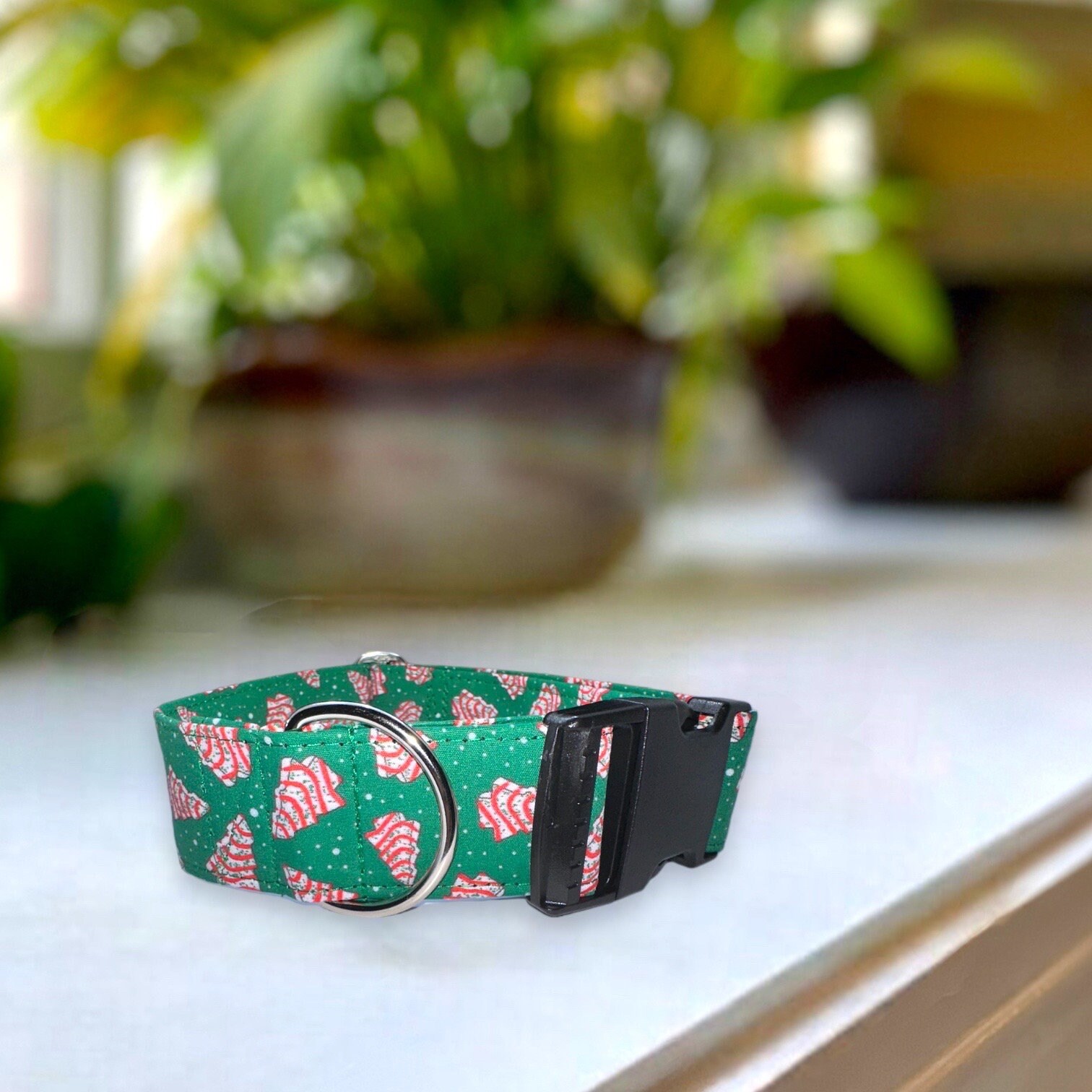 Christmas Tree Cake Dog Collar- Martingale- Quick Release- No Buckle ...