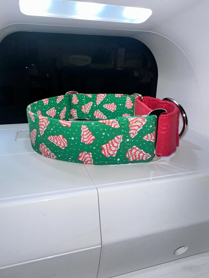 Christmas Tree Cake Dog Collar- Martingale- Quick Release- No Buckle ...