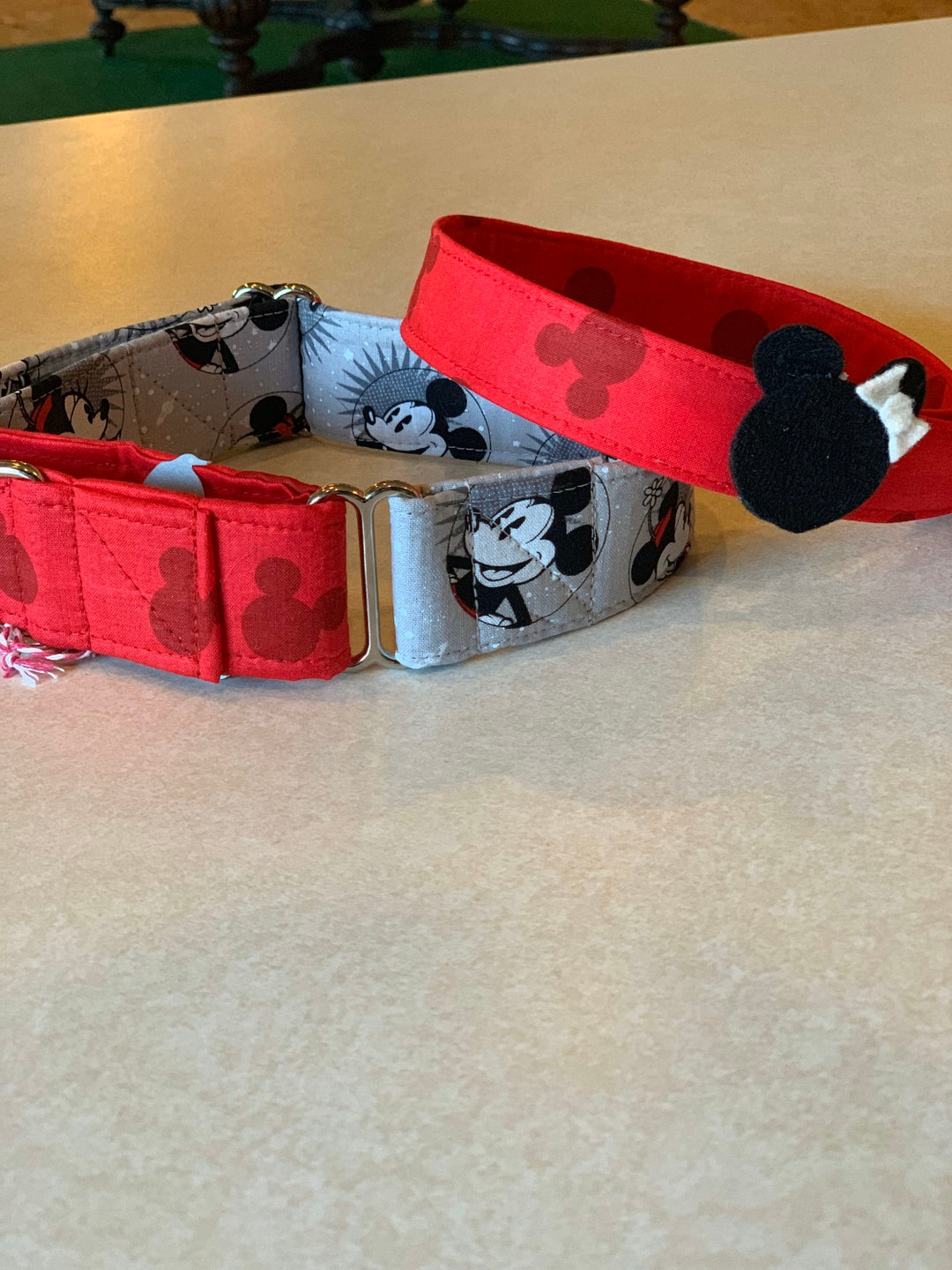 Mickey and Minnie Dog Collar Martingale Quick Release No Buckle Slide ...