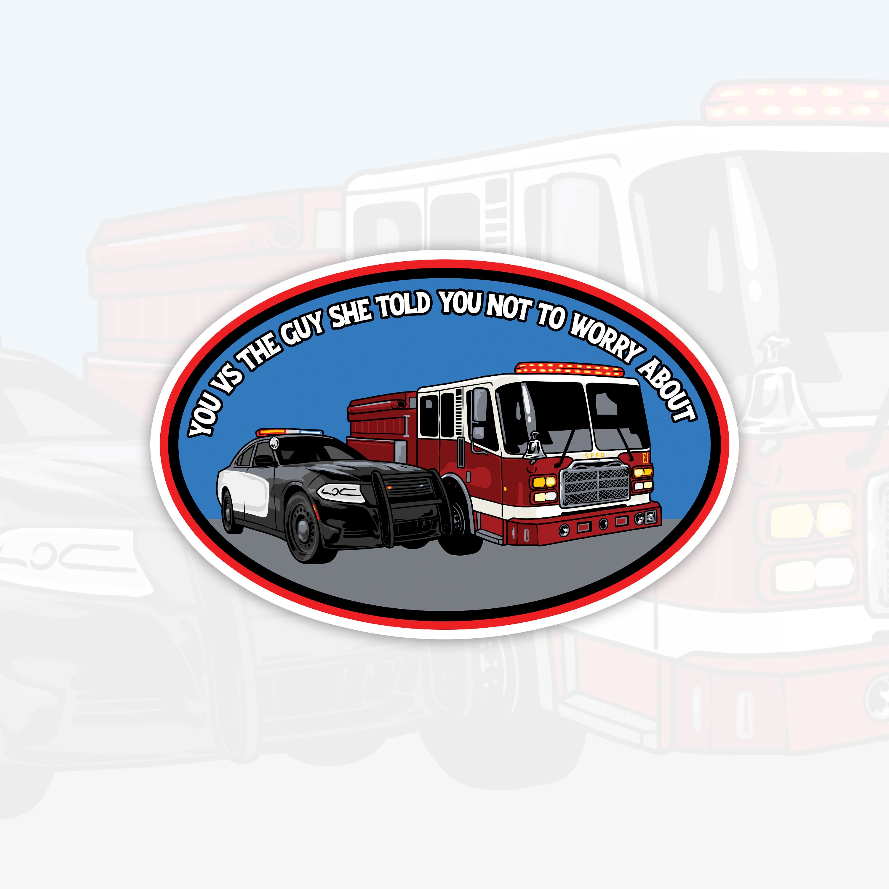 Sticker - Police and Fire - Etsy