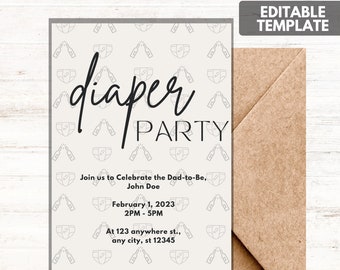 Diaper Party Invitation Editable Invite Template Instant Digital ...