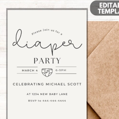 Editable Diaper Shower Invitation Invite Party Bash Digital - Etsy Editable Diaper Shower Invitation Invite Party Bash Digital - Etsy