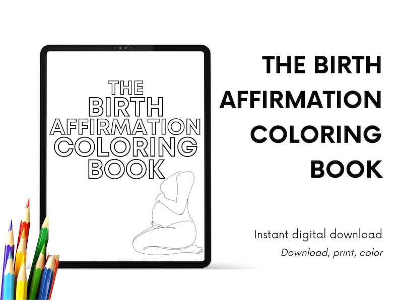 Birth Affirmation Cards Birth Affirmation Coloring - Etsy