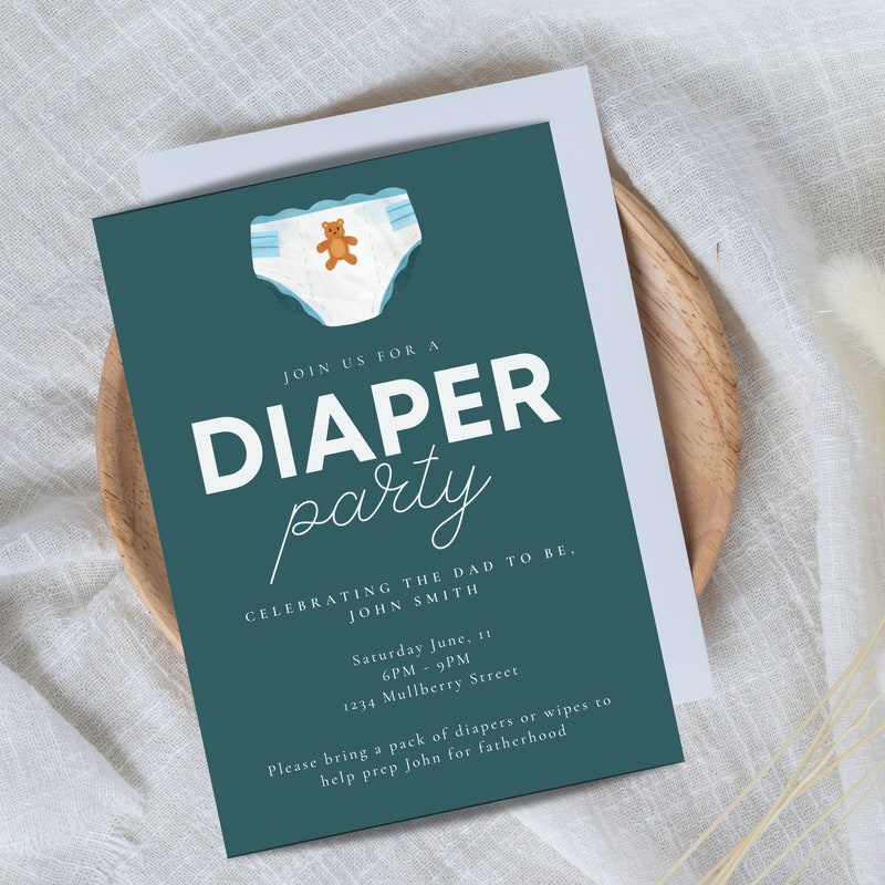 Diaper Invitation - Etsy