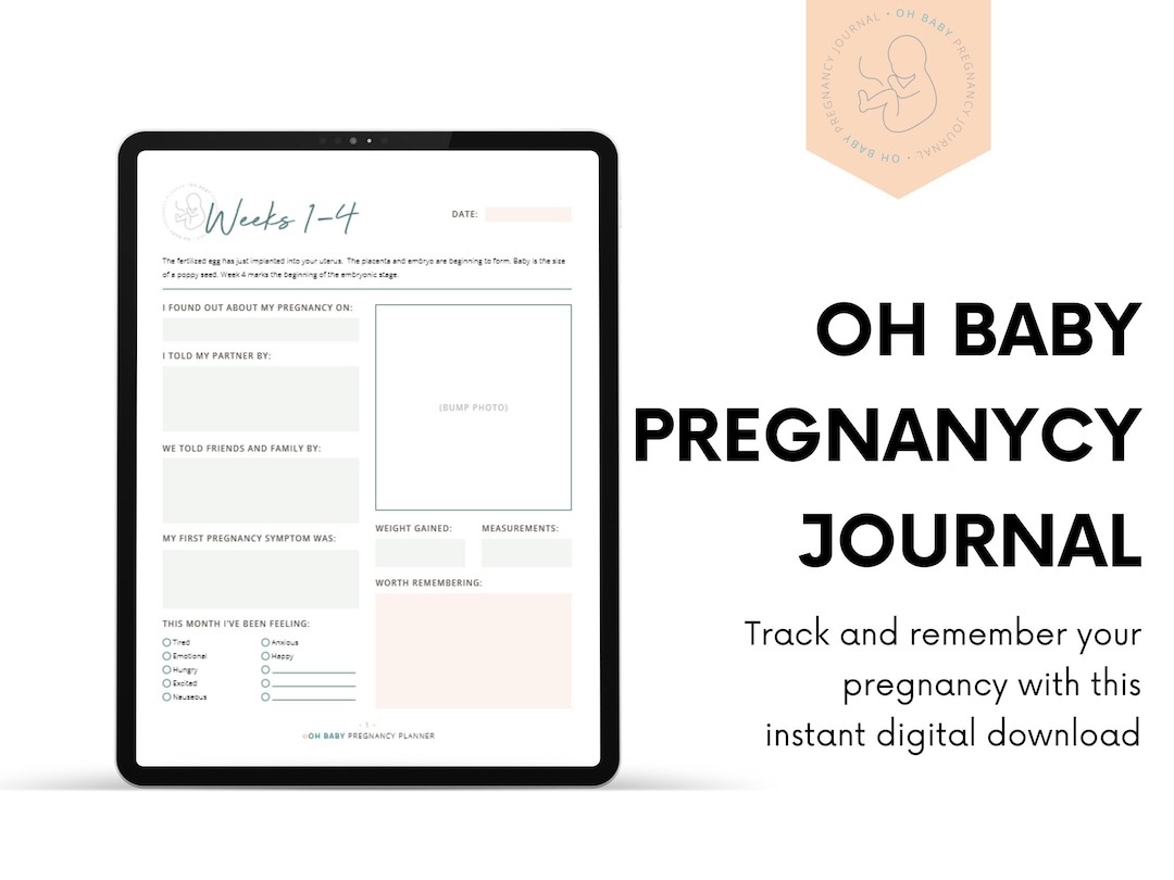 Digital Pregnancy Journal | Instant Digital Download | Pregnancy ...