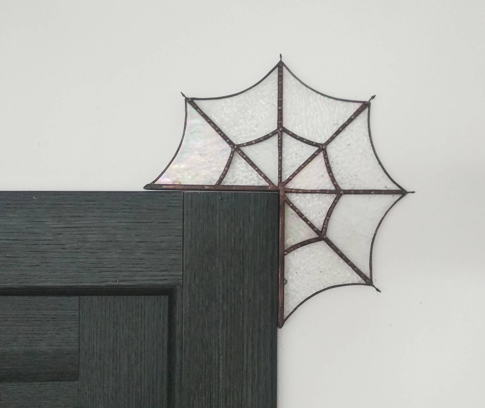 Halloween Stained Glass Spider Web Spider Web Corner - Etsy