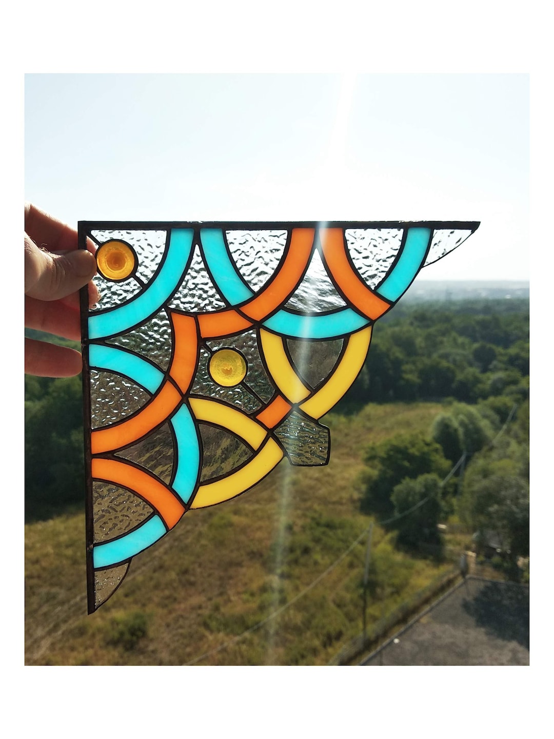 Corner Stained Glass Ornamental Stained Glass Stained - Etsy