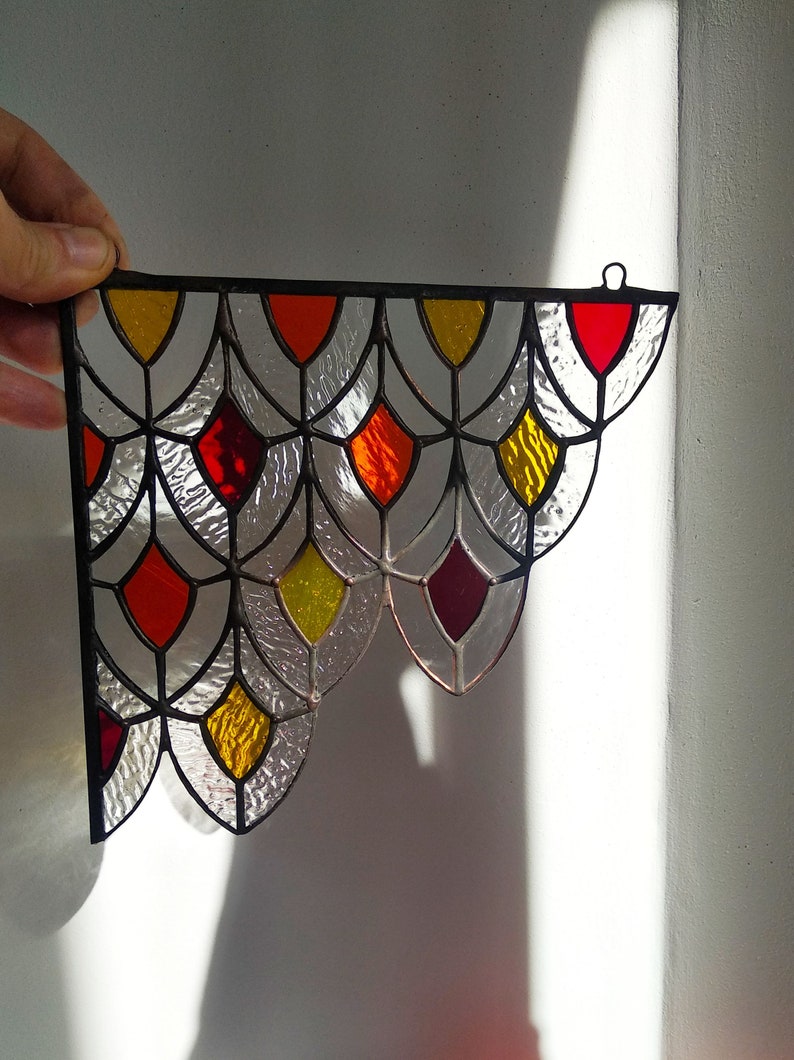 Stained Glass Corner Stained Glass Suncatcher Stained - Etsy