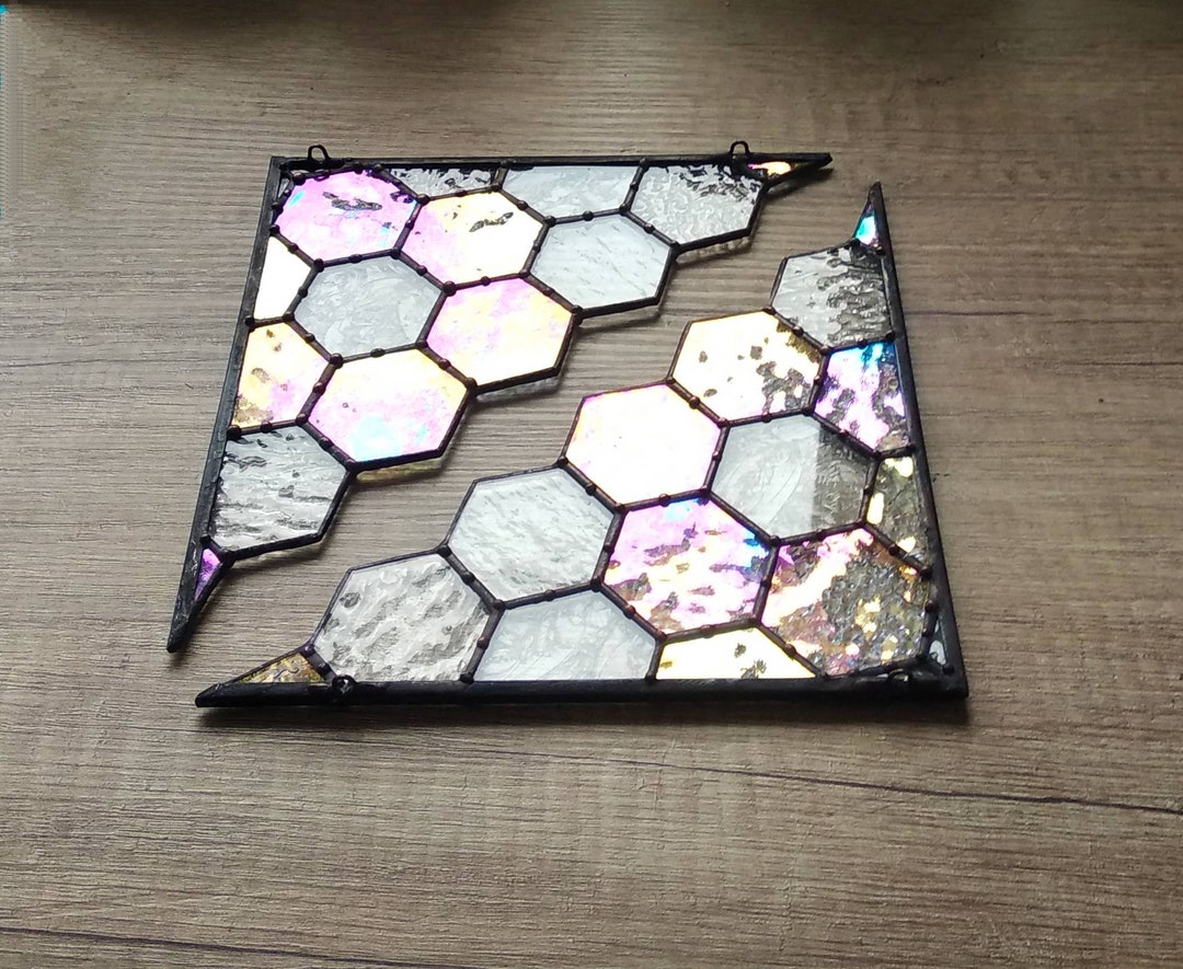 Price for One Piece - Honeycomb - Corner Stained Glass - Honeycomb ...