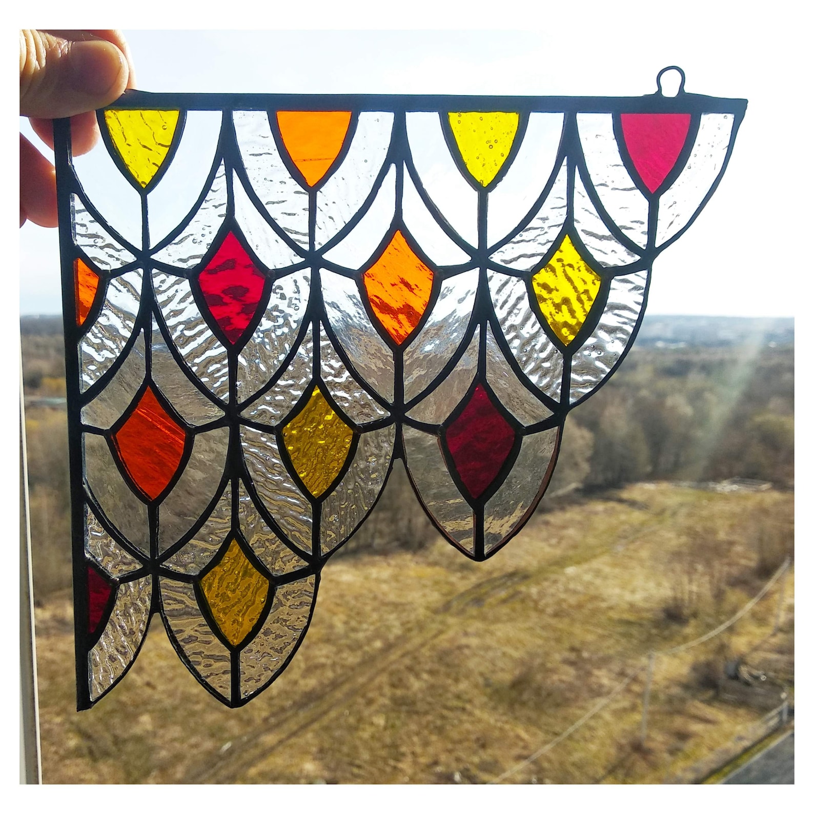 Stained Glass Corner Stained Glass Suncatcher Stained - Etsy