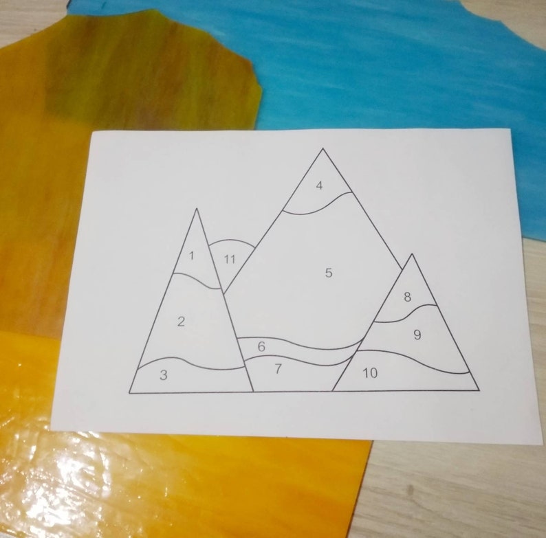 Mountains Stained Glass Pattern PDF Digital Download | Etsy