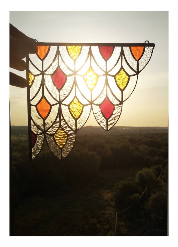 Stained Glass Corner Stained Glass Suncatcher Stained - Etsy