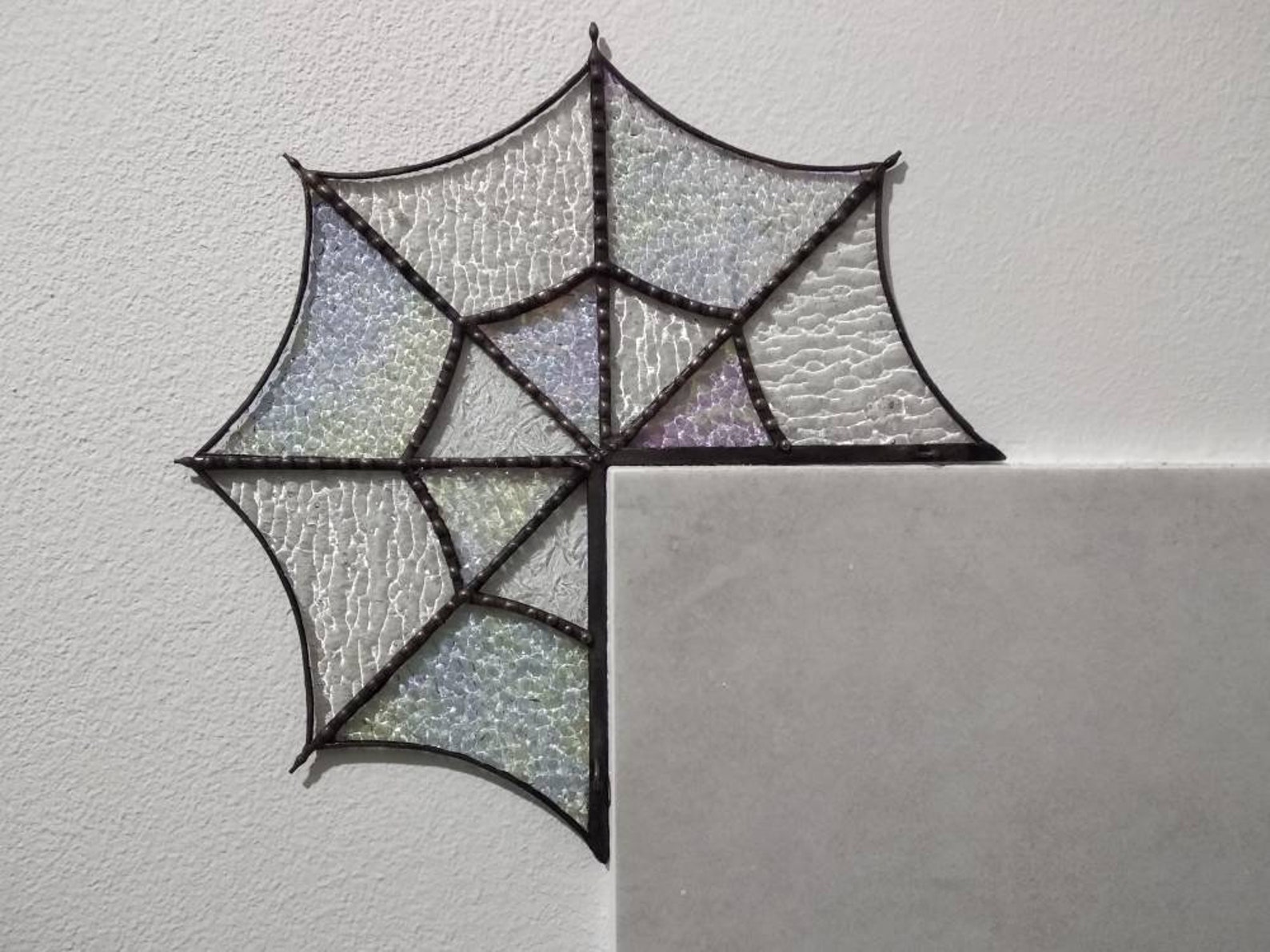 Halloween Stained Glass Spider Web Spider Web Corner - Etsy