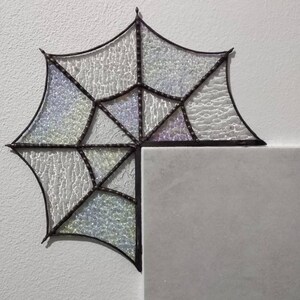 Halloween Stained Glass Spider Web Spider Web Corner - Etsy