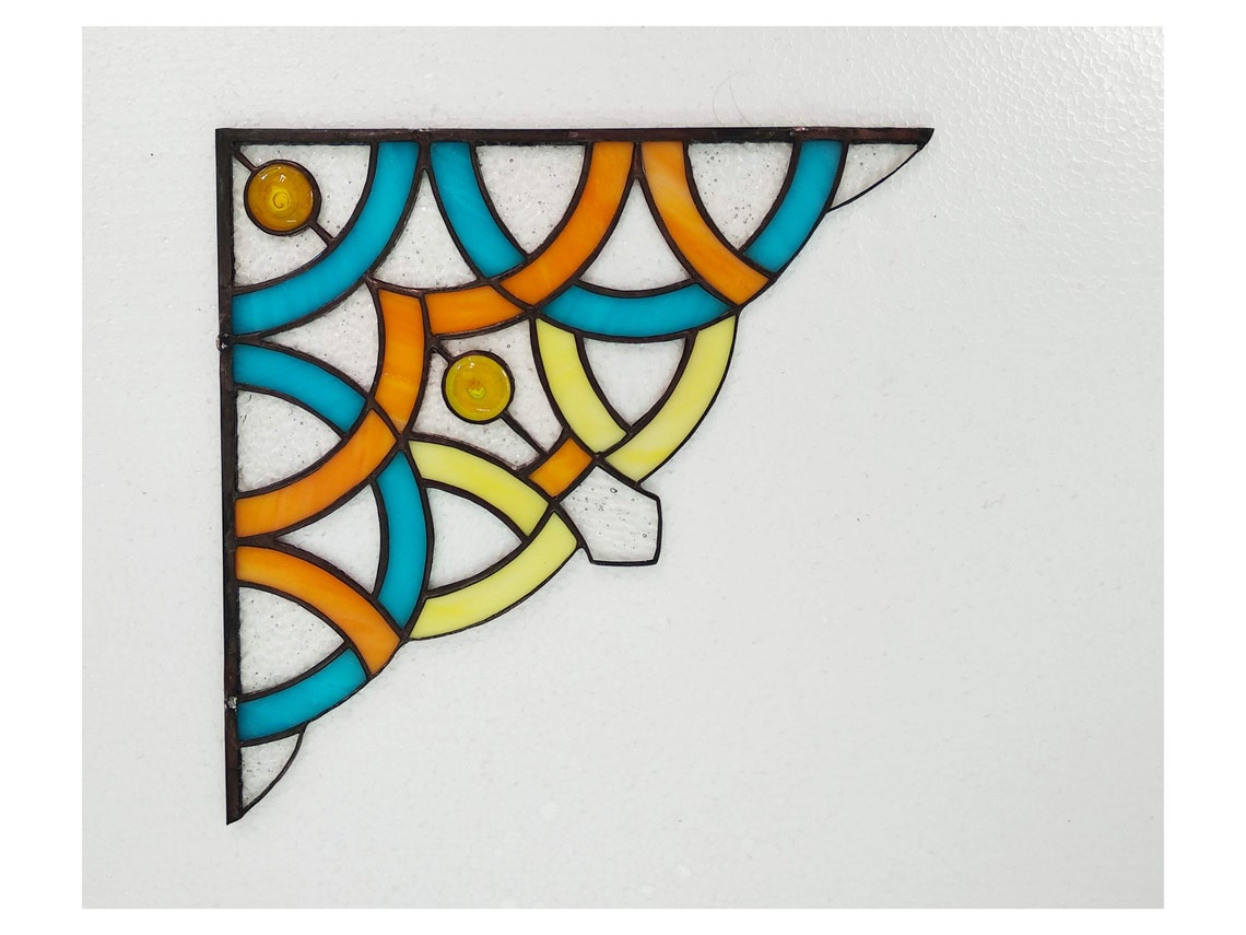 Corner Stained Glass Ornamental Stained Glass Stained - Etsy