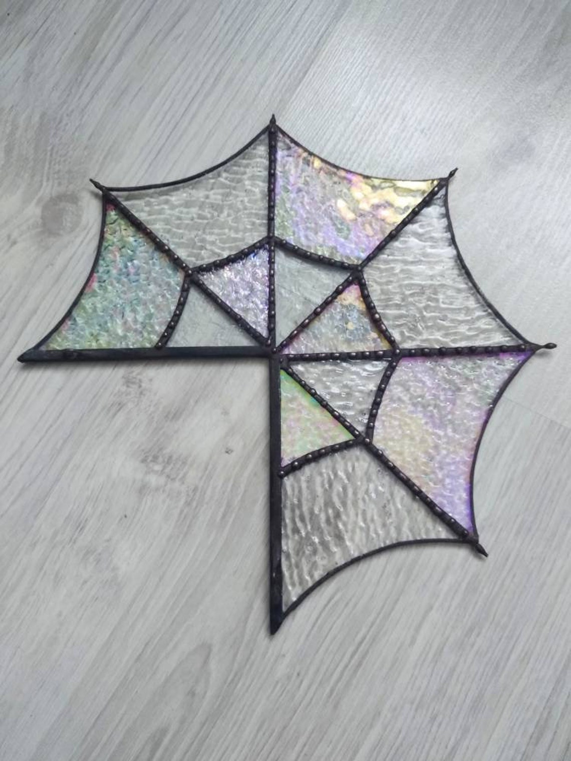 Halloween Stained Glass Spider Web Spider Web Corner - Etsy