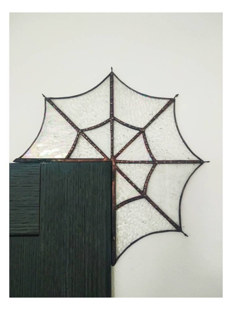 Halloween Stained Glass Spider Web Spider Web Corner - Etsy