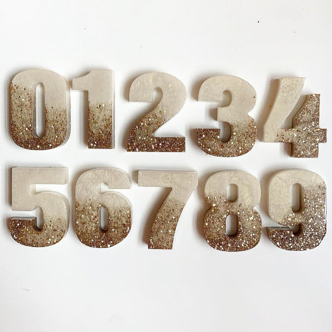 Glitter Resin Numbers 0-9 | Etsy