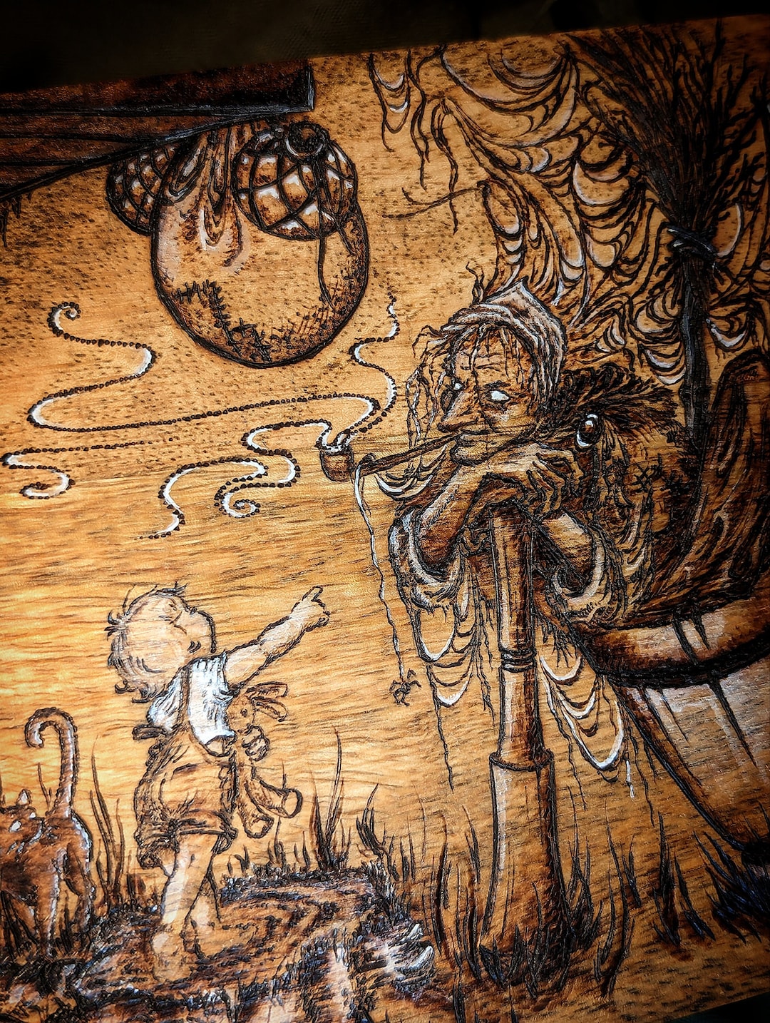 Meeting Baba Yaga Hand Engraved Wooden Box Pyrography, Wood, Dark Fairy ...