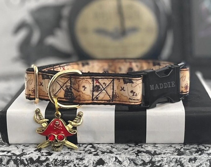 Pirates of the Caribbean Hand Crafted Leather, Dog Collar, Personalized ...