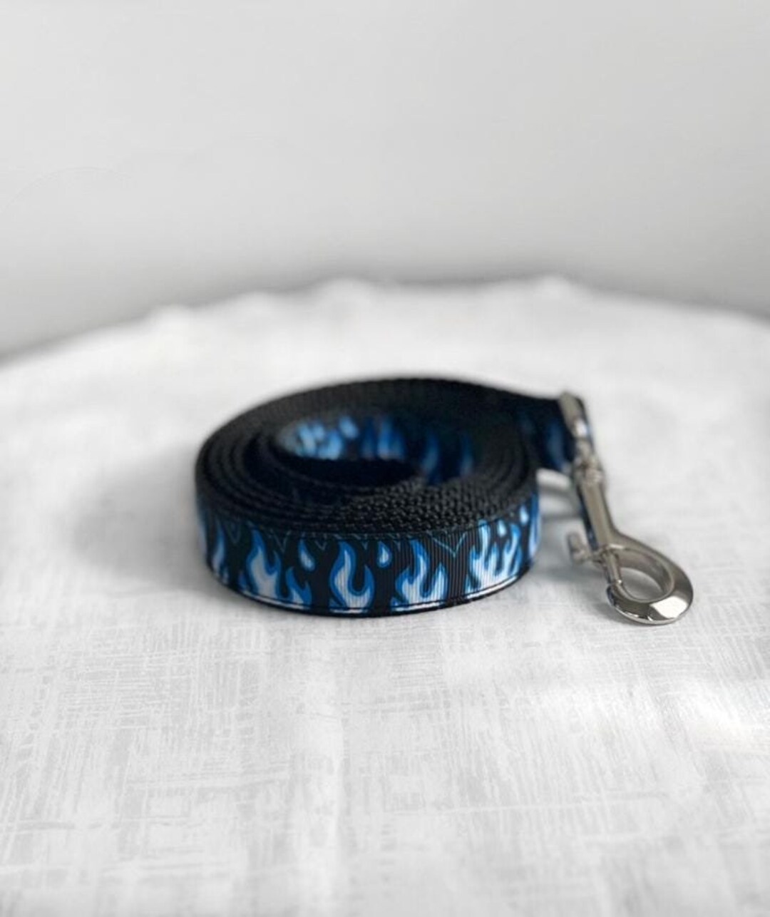 PANIC LEASH - Blue Flame Dog Leash - 5/8" or 1" Nylon Leash - Fire ...