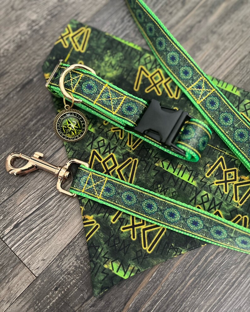 Loki God of Mischief Dog Collar and Leash Set - 3 Piece Personalized ...