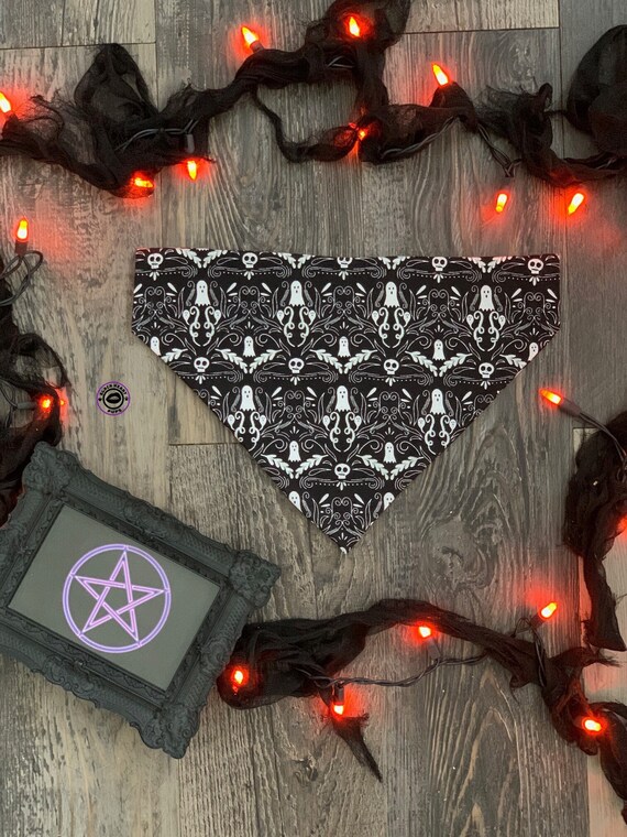 MORTICIA BANDANA Ghost Dog Bandana Gothic Dog Bandana - Etsy