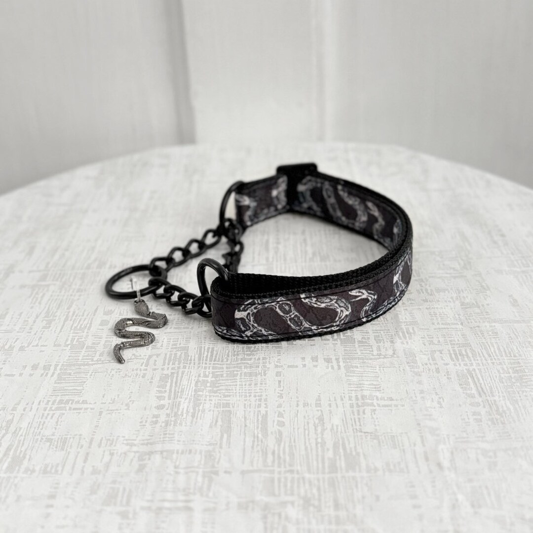 Viper Martingale - Snake Martingale, 5/8" 1" or 1.5" Wide Metal Chain ...