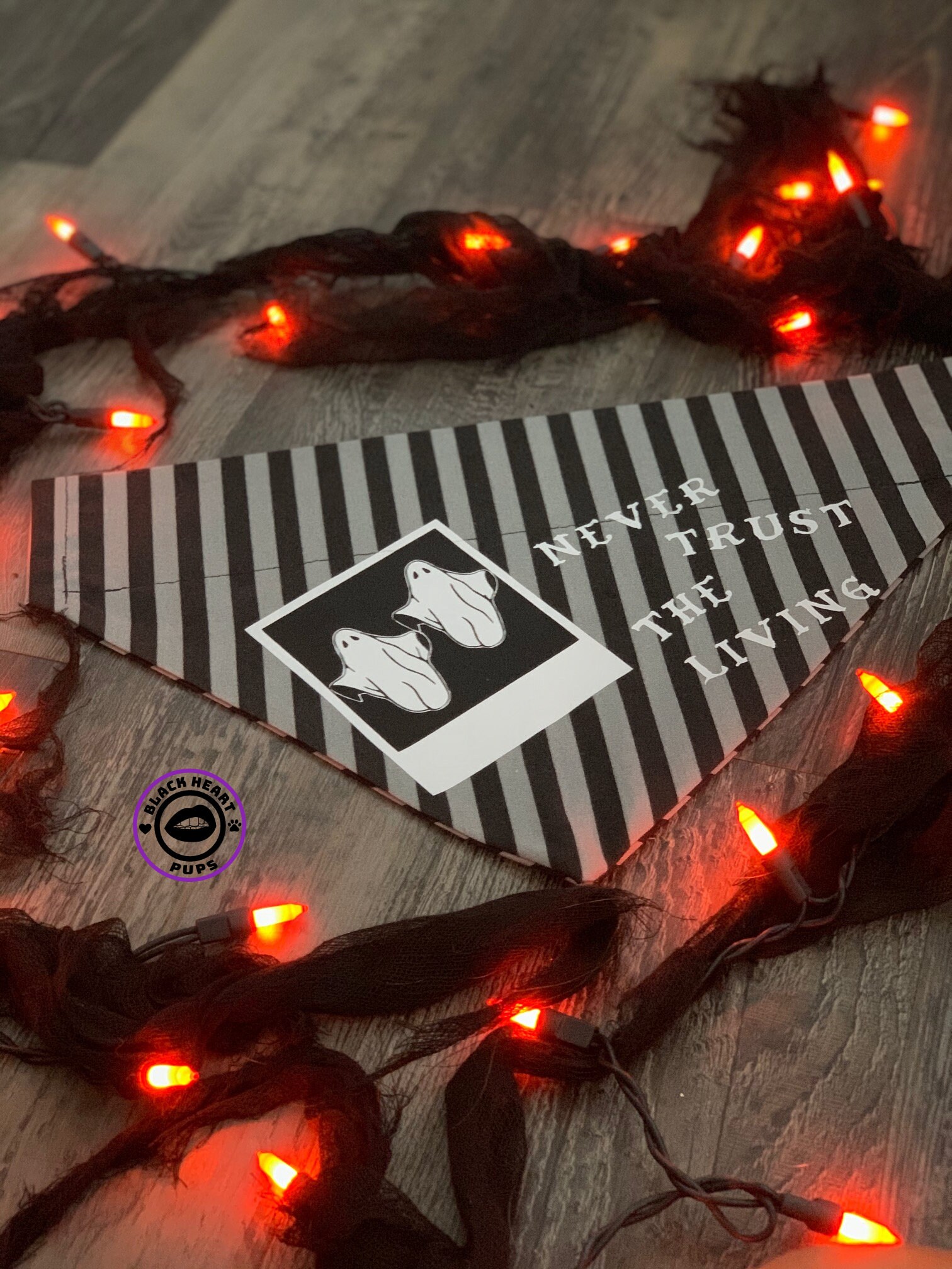GHOST BANDANA Spooky Polaroid Ghost Bandana Black and | Etsy