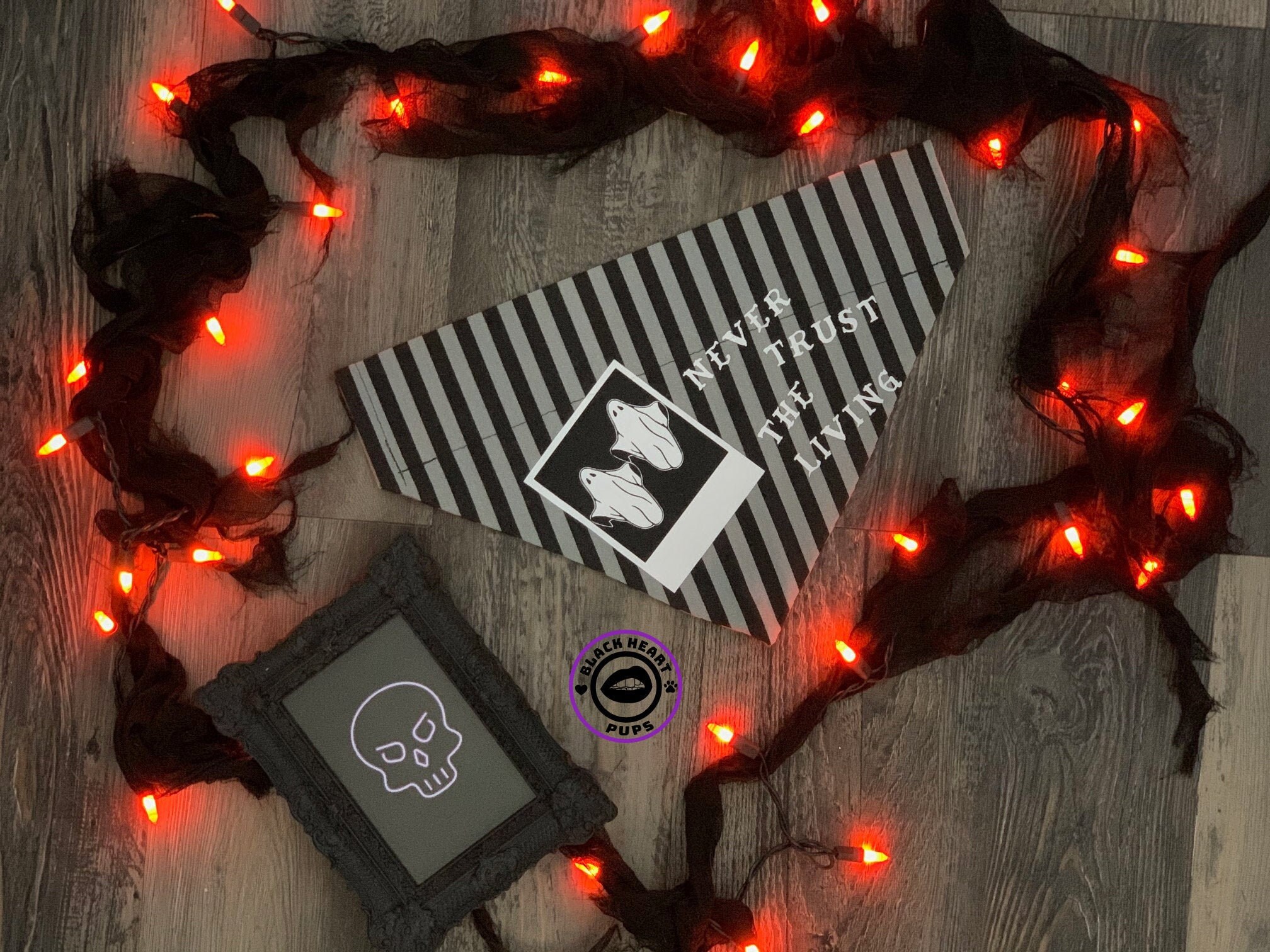 GHOST BANDANA Spooky Polaroid Ghost Bandana Black and | Etsy