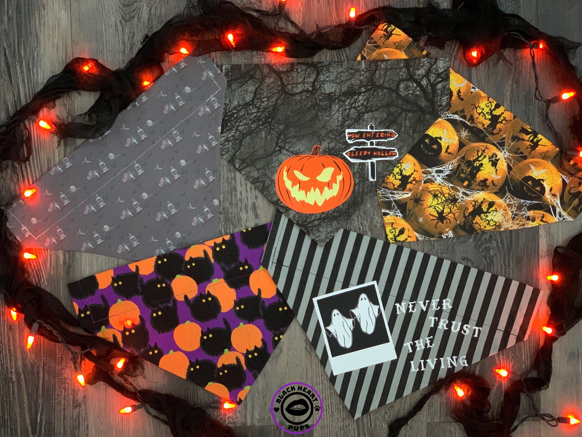 GHOST BANDANA Spooky Polaroid Ghost Bandana Black and | Etsy