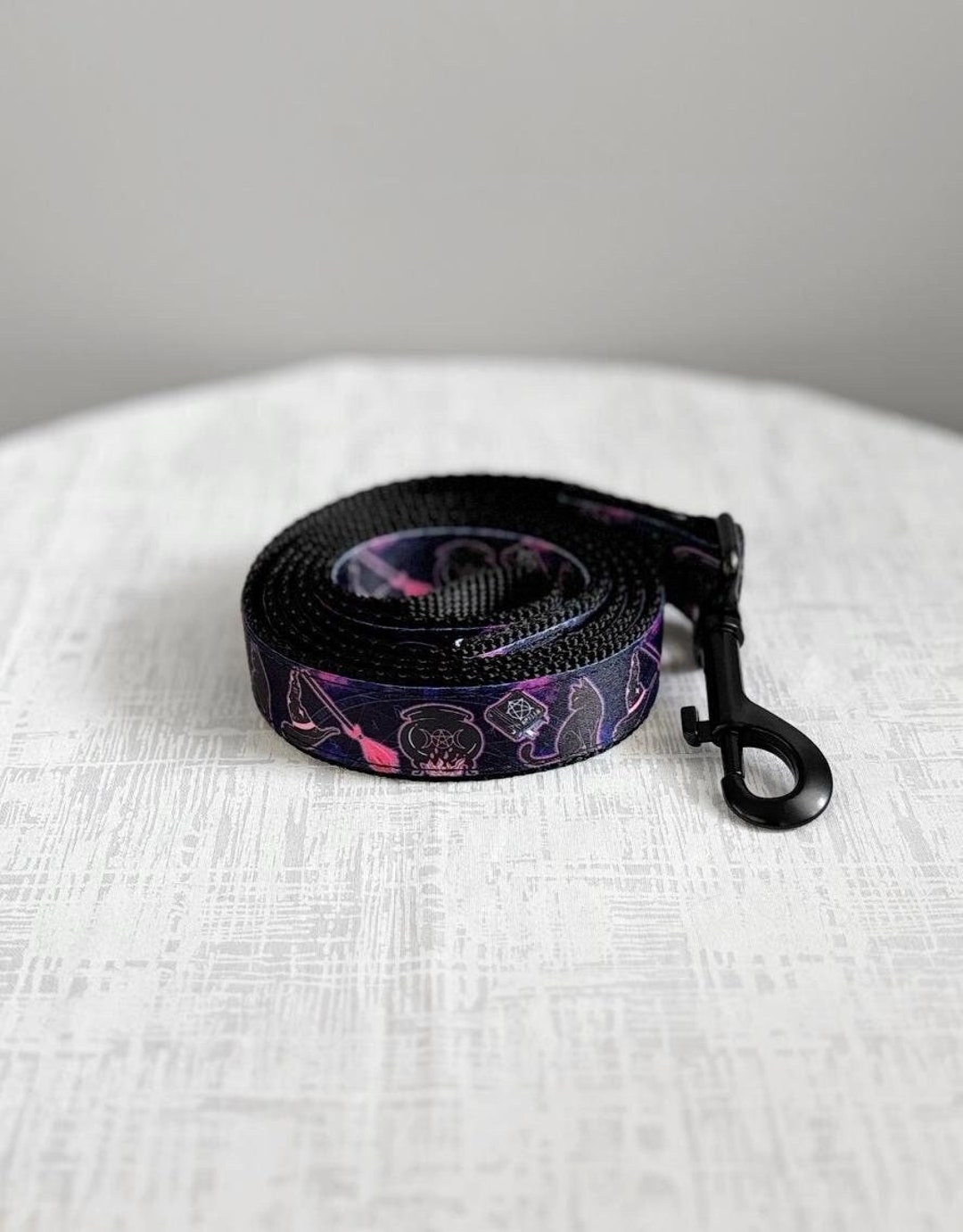 CURSED LEASH - Gothic Witch Dog Leash - 5/8" or 1" Wide Nylon Dog Leash ...