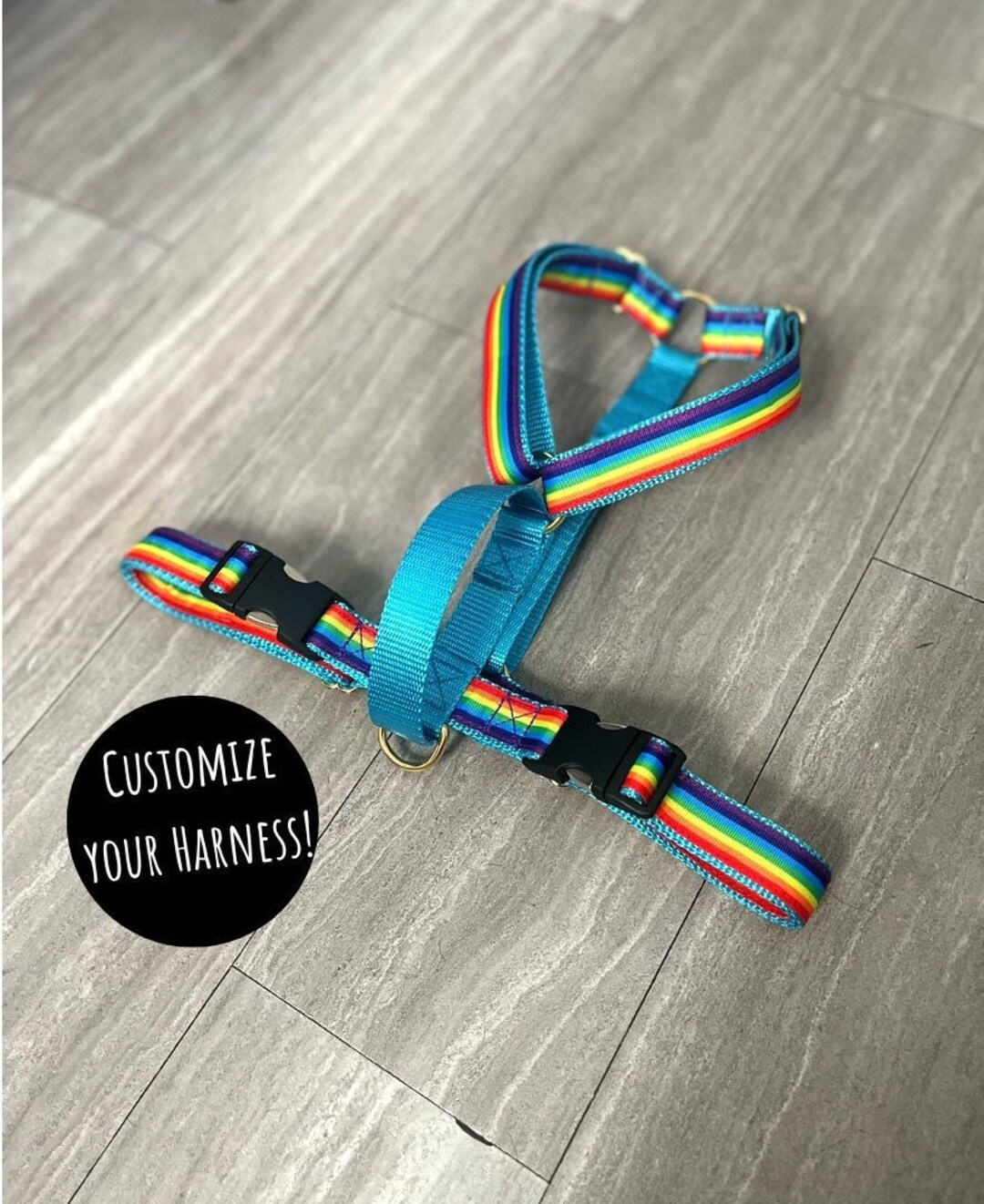 IRIS HARNESS Custom Rainbow Dog Harness Adjustable Harness - Etsy