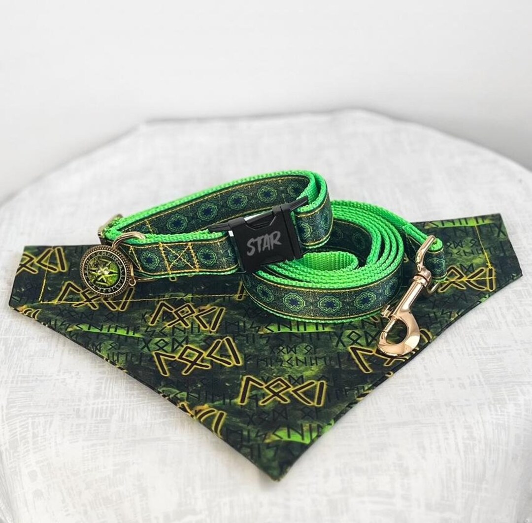 LOKI SET - God of Mischief Dog Collar and Leash Set - 3 Piece ...