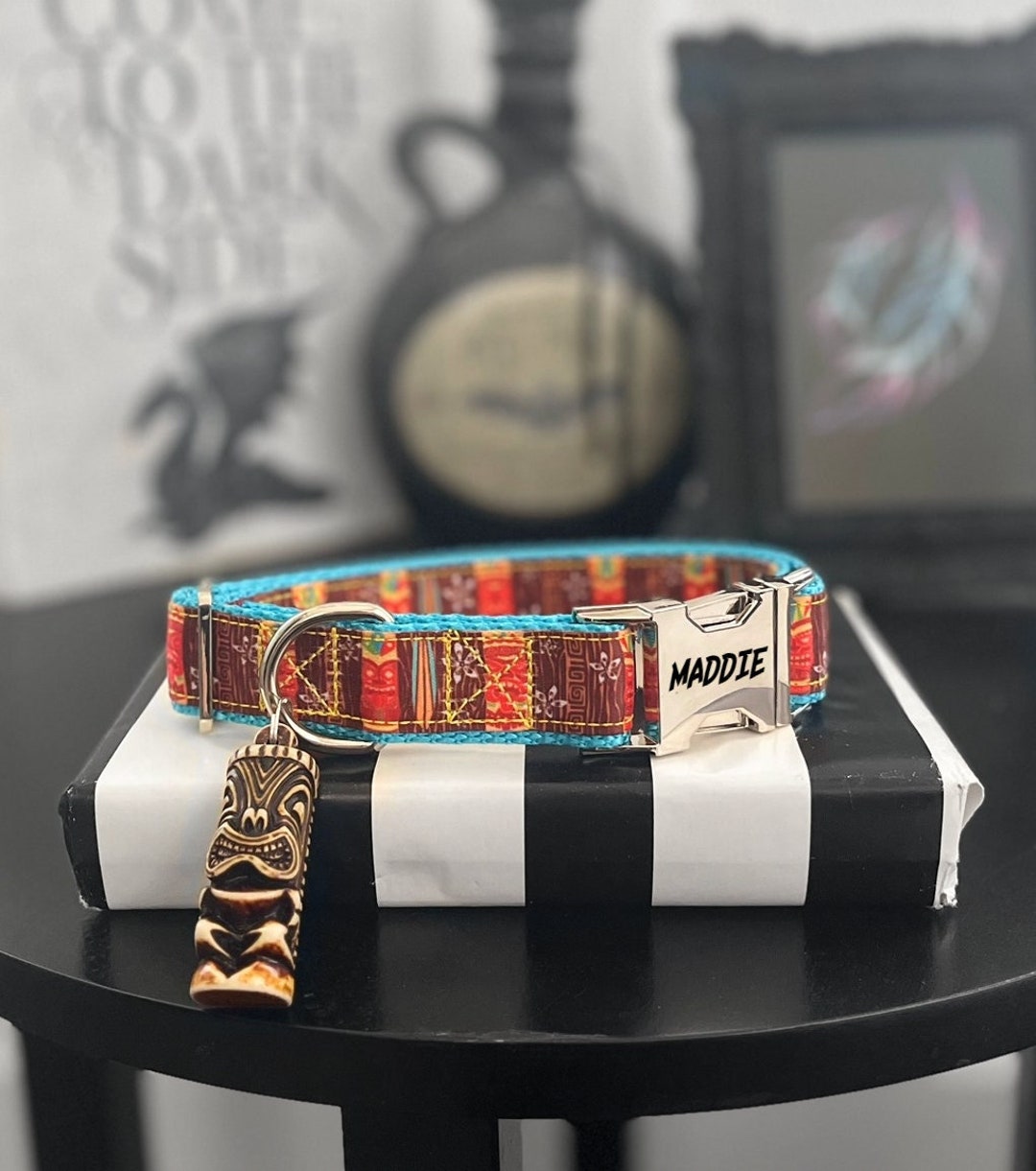Hawaiian Tiki Dog Collar: Polynesian Tropical Pattern, Collar With ...