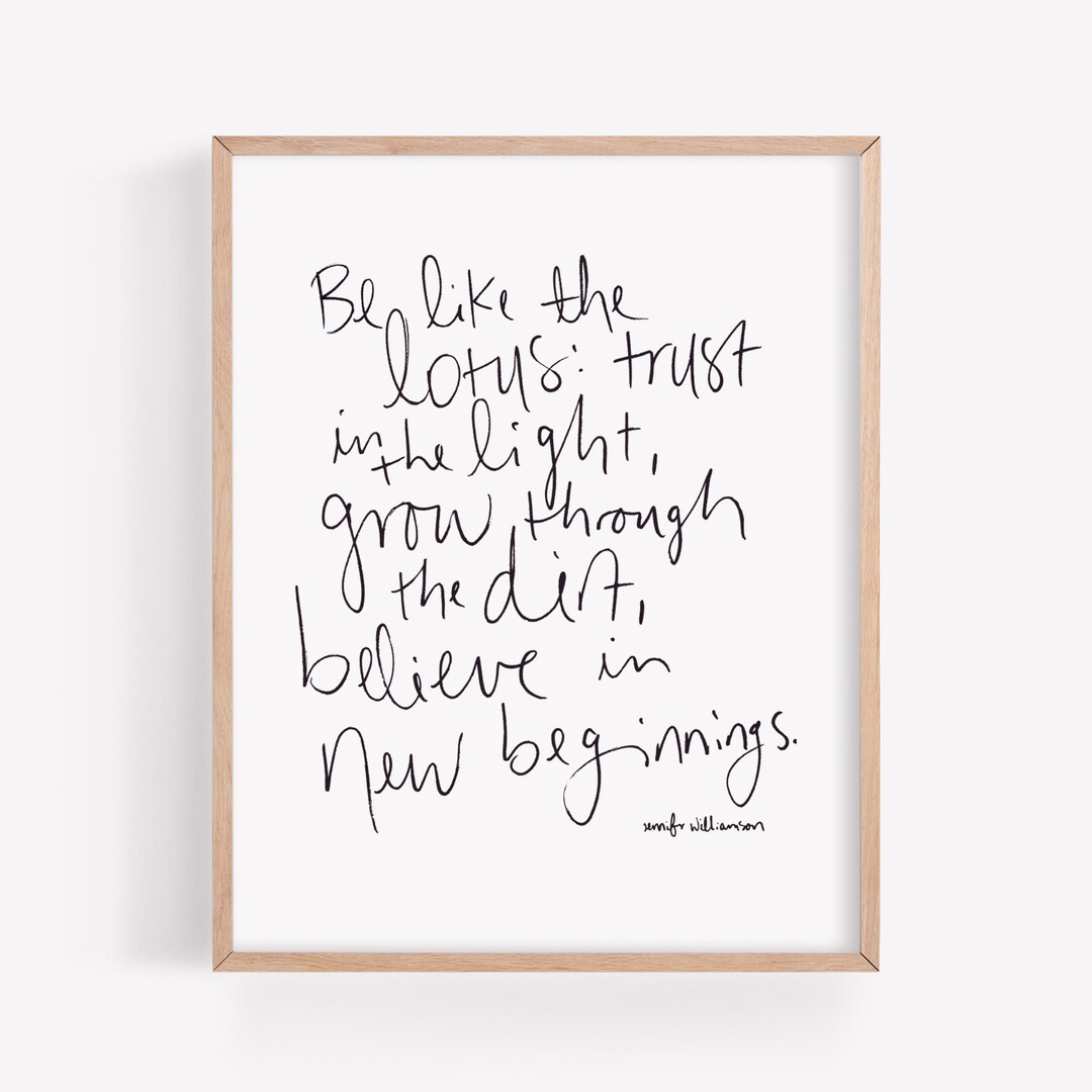 Lotus Poem Art Print: Hand Lettered Healing Poetry Wall Decor - Etsy