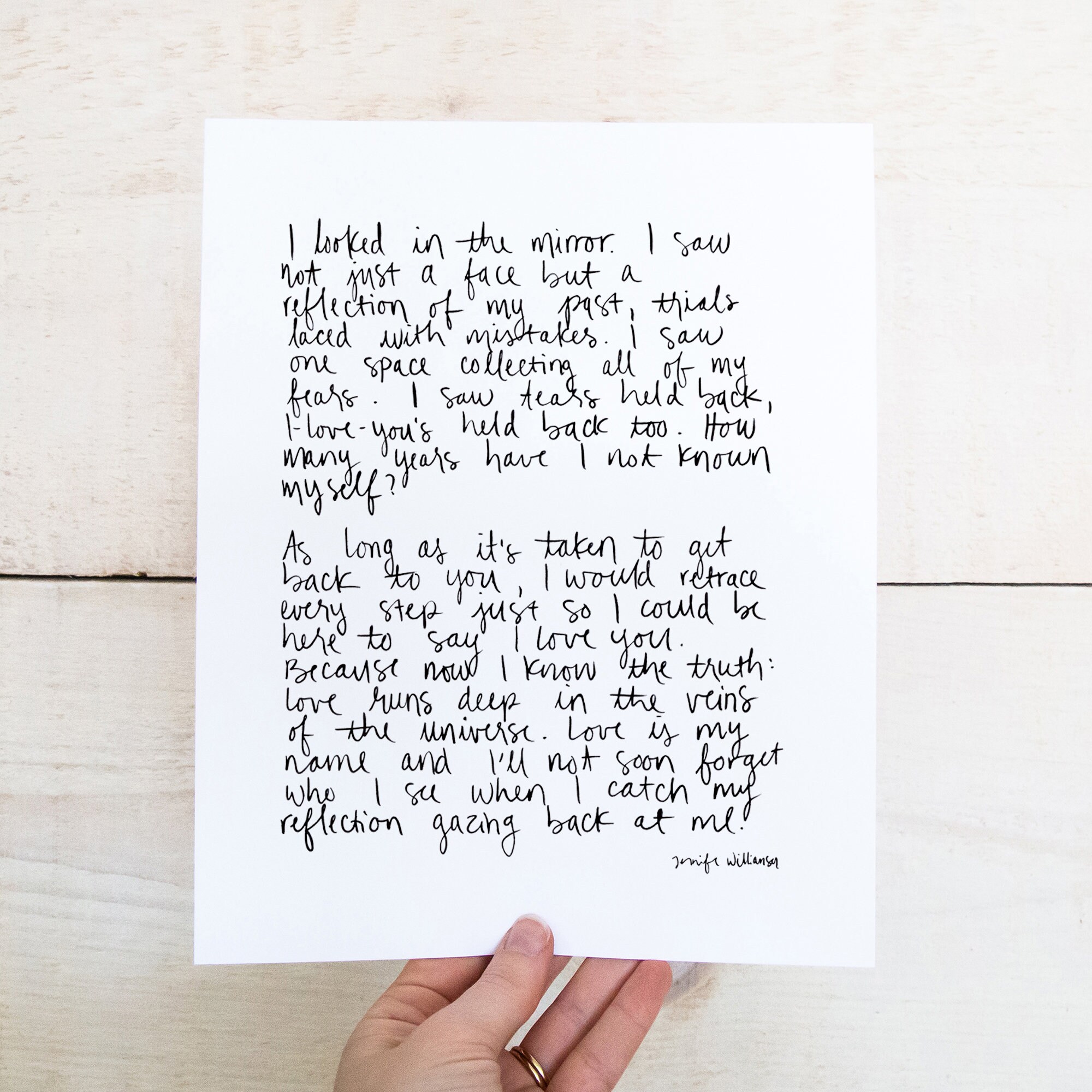 Self Love Poem Art Print: Handwritten Affirmation Wall Decor - Etsy