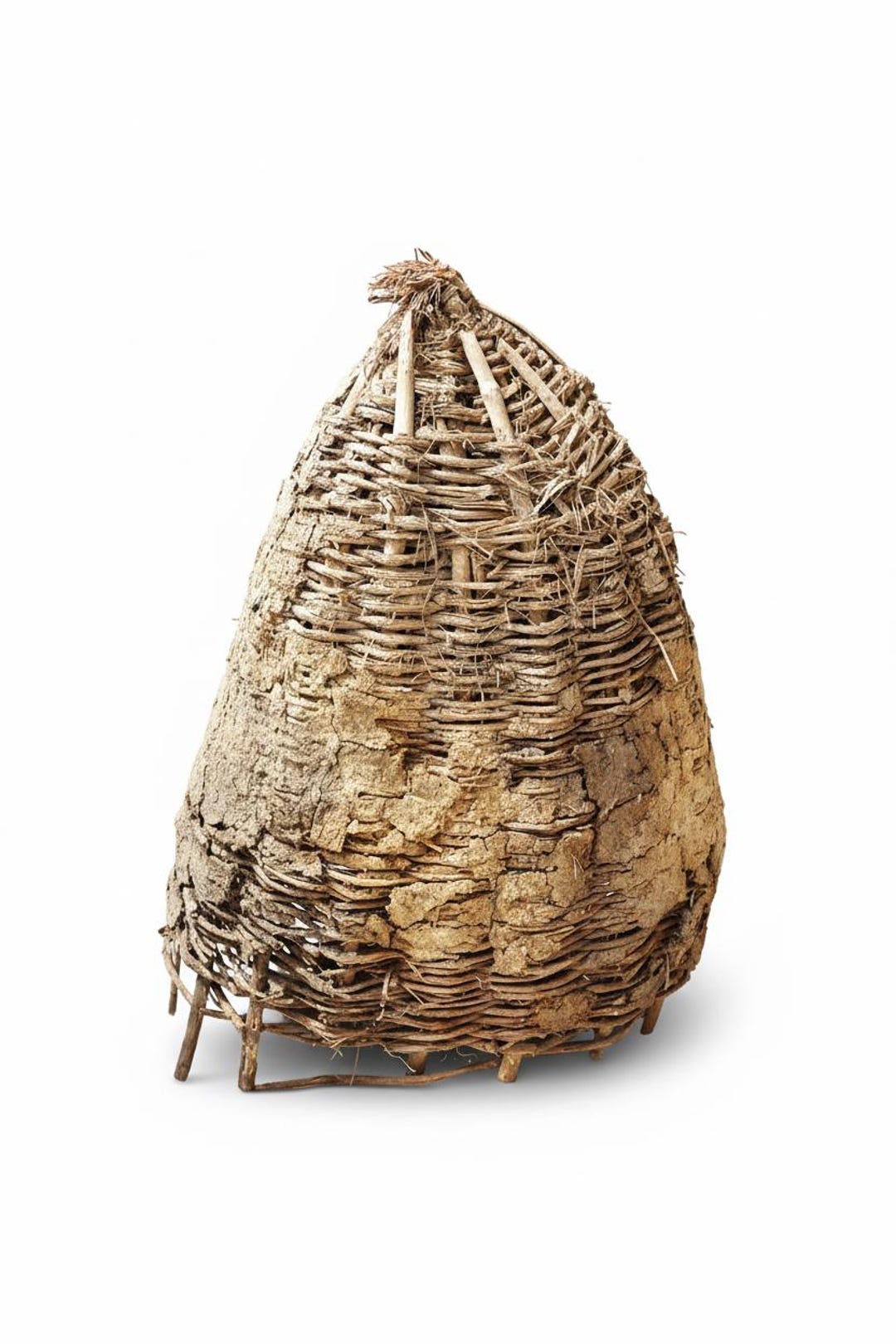 Primitive Bee Skep, Antique Handmade Bee Swarm Hive, Vintage Garden ...