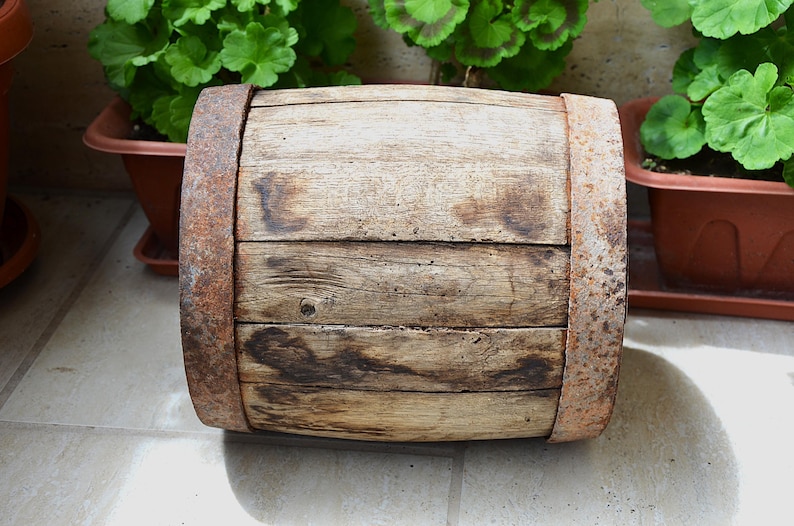 Antique Primitive Ottoman Wooden Barrel, Rustic Handcrafted Handle ...
