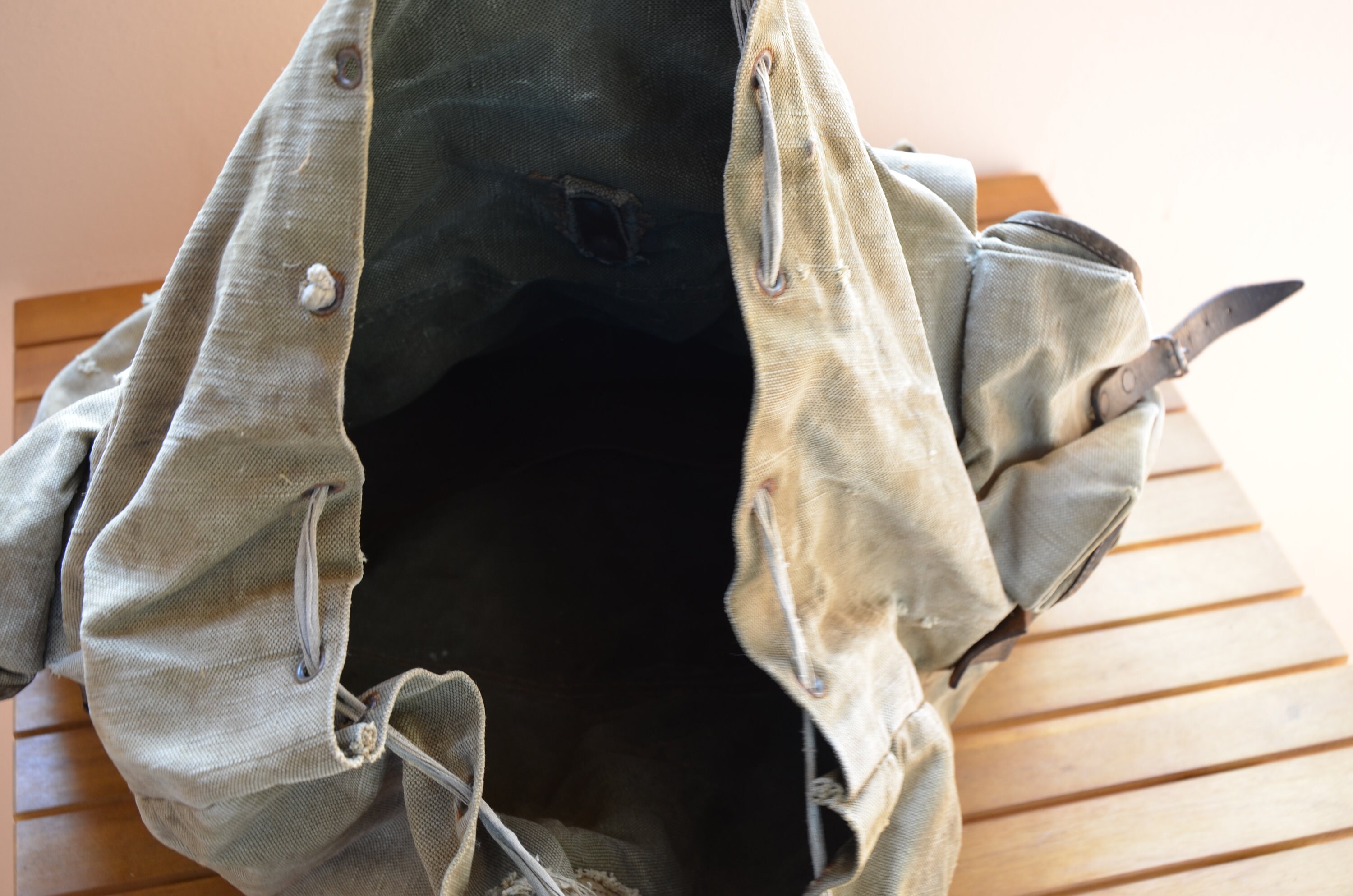 Vintage Military WWII Backpack 1940s, Canvas Backpack, Military Bag ...