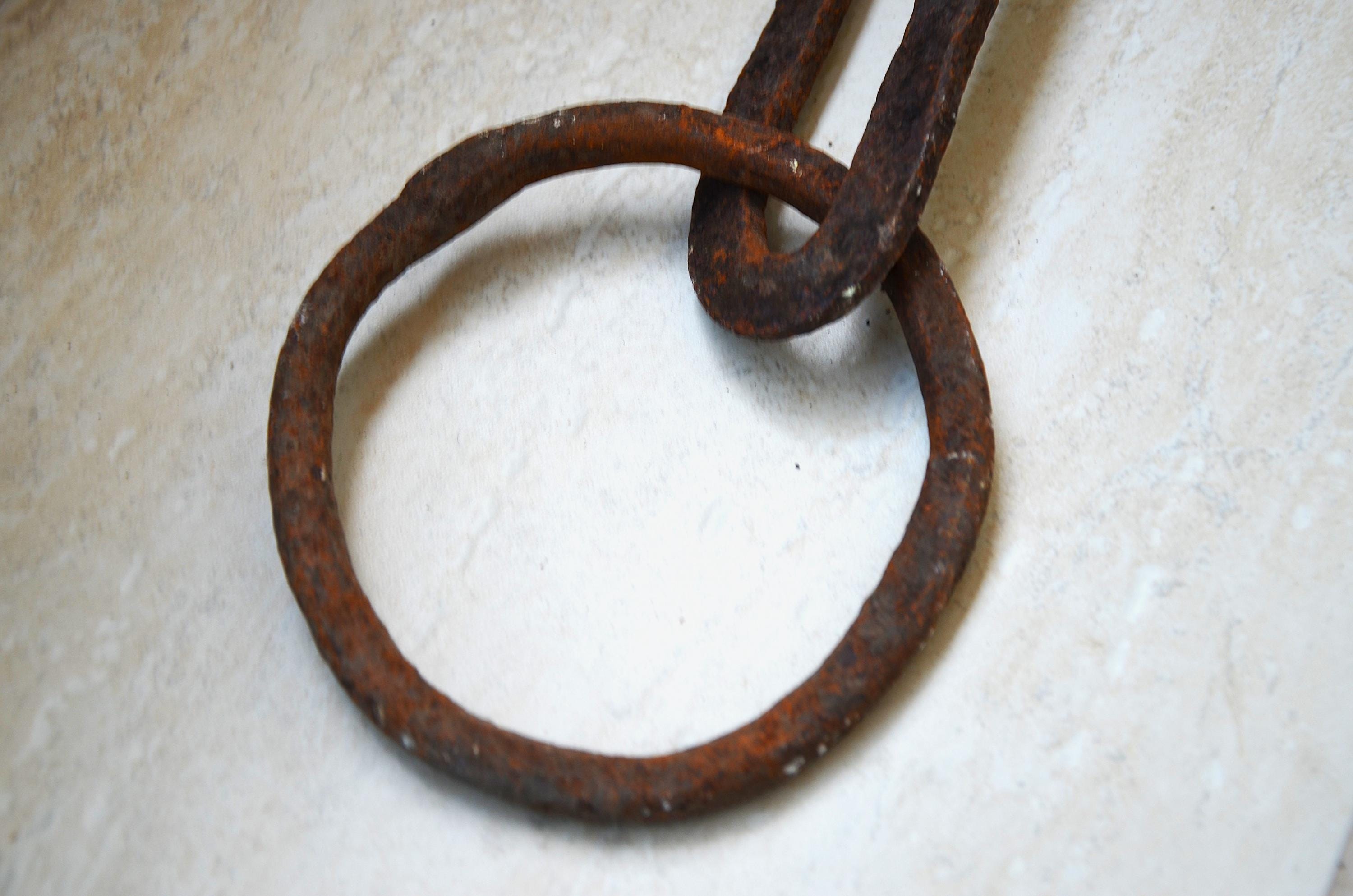 Antique Primitive Ottoman Wrought Iron Chain 73" (185 Cm), Rustic Iron ...