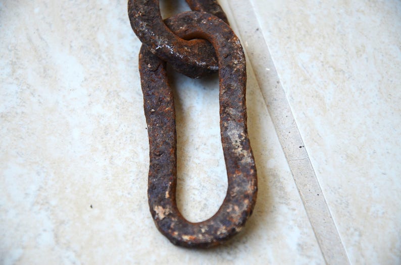 Antique Primitive Ottoman Wrought Iron Chain 73" (185 Cm), Rustic Iron ...