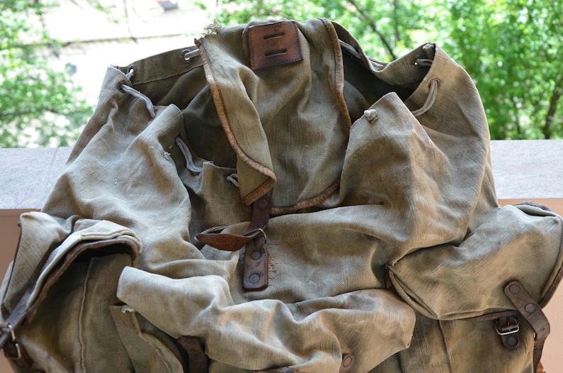 Vintage Military WWII Backpack 1940s, Canvas Backpack, Military Bag ...