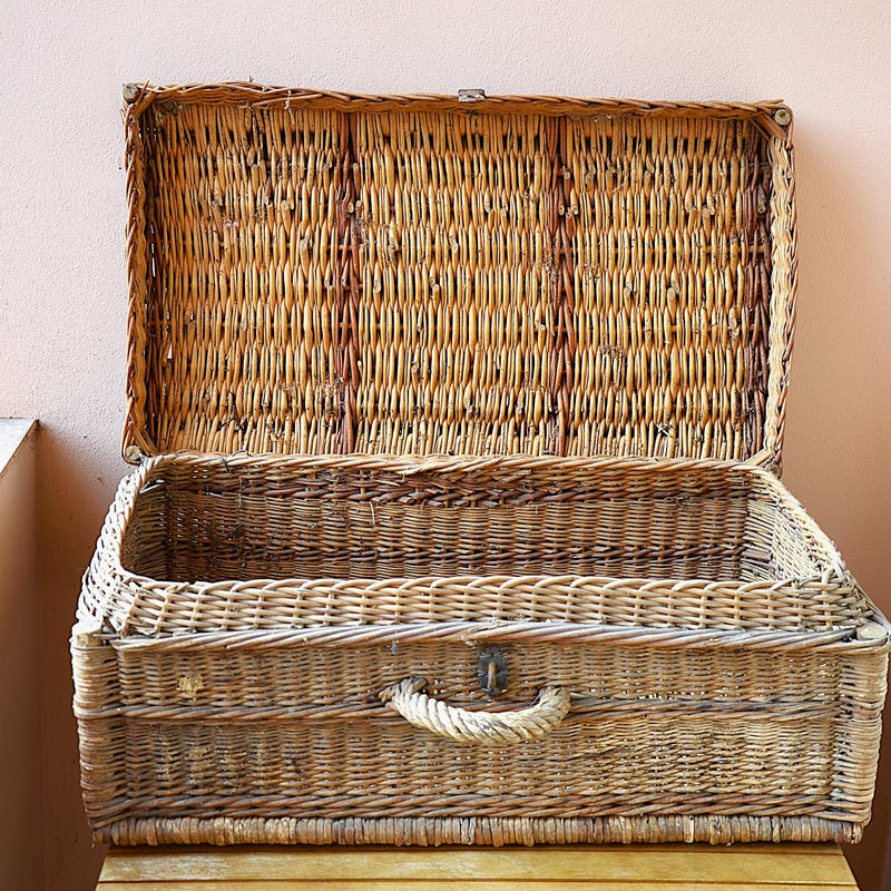 Rattan Suitcase - Etsy